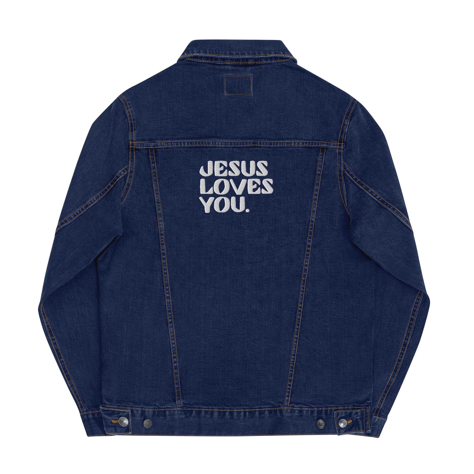 "Jesus Loves You" Unisex denim jacket – Highlands Fellowship Store